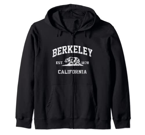 Berkeley California CA vintage state Athletic style Zip Hoodie