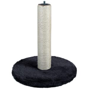 Cat Scratching Post with Premium Natural Sisal Rope - Cats Scratch Post Indoor Play for Small Kitten with Dangling Ball & Feather Toy Covered with Soft Smooth Plush Fabric, Stable Cat Stand (Gray)