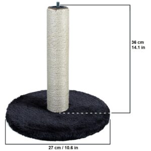 Cat Scratching Post with Premium Natural Sisal Rope - Cats Scratch Post Indoor Play for Small Kitten with Dangling Ball & Feather Toy Covered with Soft Smooth Plush Fabric, Stable Cat Stand (Gray)