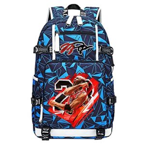 fanwenfeng basketball player star j-ordan number 23 multifunction backpack travel student backpack fans bookbag for men women (nb - pattern 2)