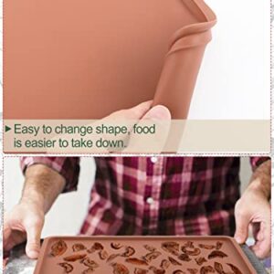 4PCS Silicone Dehydrator Mats with Edge - Silicone Sheets Compatible with Cosori CP267-FD, Nonstick Silicone Tray Liner, High Temperature Resistance Reusable for Fruits Meat Vegetables Herbs