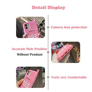 Danzel Silicone Case for iPhone 11 6.1",3D Pink Cute Cartoon Cover,Kawaii Soft Retro Funny Case,Shockproof Classic Phone Case for Girls Women