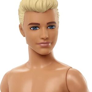 Barbie Ken Beach Doll with Blond Hair Dressed in Colorful Los Angeles-Print Swim Trunks