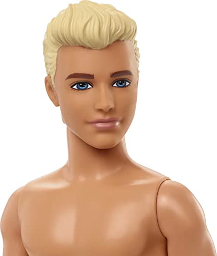 Barbie Ken Beach Doll with Blond Hair Dressed in Colorful Los Angeles-Print Swim Trunks