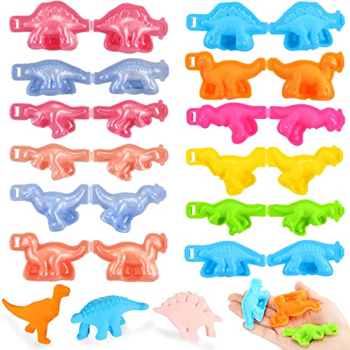 12 Pieces Play Dough Tools Dinosaur Plastic Molds Kits Colorful Dough Toys Set Dinosaur World Dough Set for Play with Animals Presents Party Favors