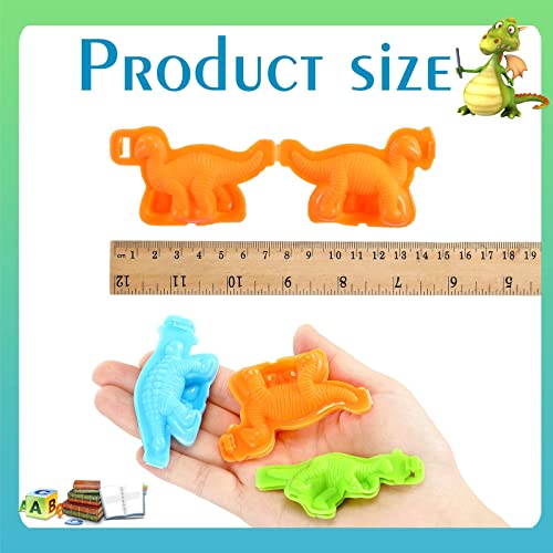 12 Pieces Play Dough Tools Dinosaur Plastic Molds Kits Colorful Dough Toys Set Dinosaur World Dough Set for Play with Animals Presents Party Favors