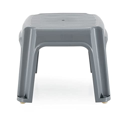 Gracious Living 9.5-Inch Tall, Sturdy Non Slip Plastic Single Level Home Step Stool for Kitchen, Bathroom, Laundry, or Pantry, Grey