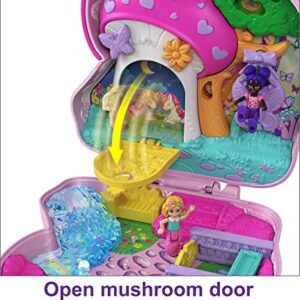 Polly Pocket Compact Playset, Unicorn Tea Party with 2 Micro Dolls & Accessories, Travel Toys with Surprise Reveals