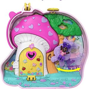 Polly Pocket Compact Playset, Unicorn Tea Party with 2 Micro Dolls & Accessories, Travel Toys with Surprise Reveals