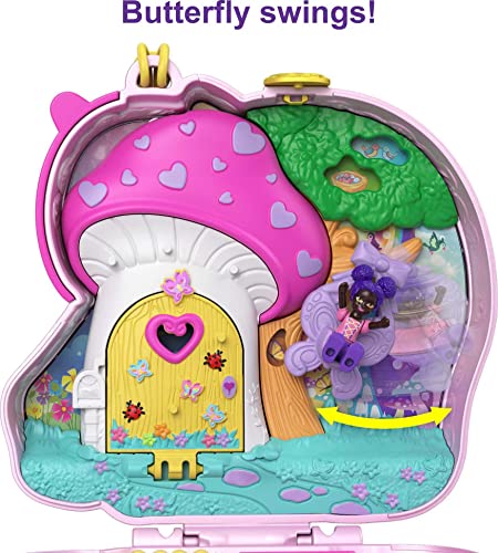 Polly Pocket Compact Playset, Unicorn Tea Party with 2 Micro Dolls & Accessories, Travel Toys with Surprise Reveals