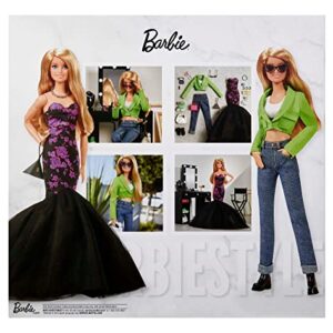 Barbie ​BarbieStyle Fashion Studio Set with Fully Posable Doll (Blonde), Vanity with Mirror & Chair, 2 Looks, 3 Pairs of Shoes & 15 Accessories, HBX98