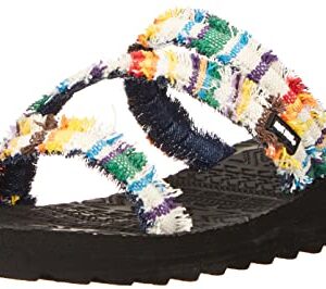 MUK LUKS Women's Wave Riptide Sandals, White Multi, 9