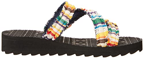 MUK LUKS Women's Wave Riptide Sandals, White Multi, 9