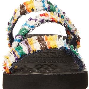 MUK LUKS Women's Wave Riptide Sandals, White Multi, 9