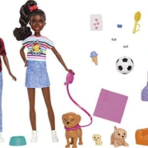 Barbie It Takes Two Doll & Accessories, Twins Playset with Brother & Sister Dolls, 3 Pet Puppies & 10+ Accessories