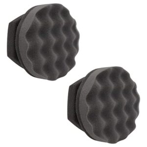 dianrui 2pcs diameter 4.3" black tire shine applicator,hex-grip car detailing foam sponge tool, durable tire dressing applicator pad k-o-019-bk-2