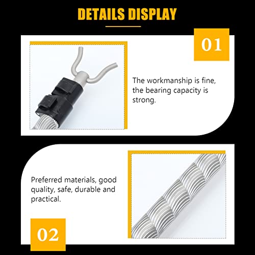 Cabilock Retractable Clothesline Prop Telescopic Handle Clothing Hook Pole Adjustable Clothesline Rod Hanger Silver