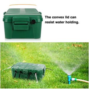 Flemoon IP54 Waterproof Electrical Box, Big Outdoor Plug Cover Weatherproof, Protect Outdoor Outlet, Timer, Extension Cord, Power Strip, Pool Pump, Fountain, String Light, Holiday Decoration, Green