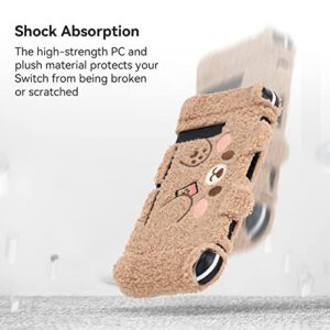 GeekShare Cute Plush Protective Case Cover Compatible with Nintendo Switch and Joy Con- Shock-Absorption and Anti-Scratch - Plush Bear