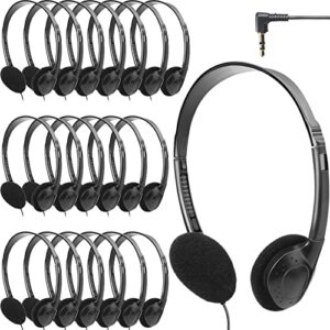 flutesan 20 pack classroom kids headphones on ear headphones over the head earphones for student school children teen boys girls adults, black