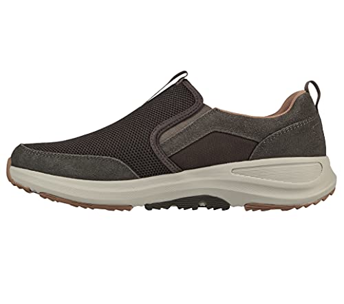 Skechers Men's Go Walk Outdoor-Athletic Slip-On Trail Hiking Shoes with Air Cooled Memory Foam Sneaker, Brown, 10 X-Wide