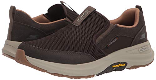 Skechers Men's Go Walk Outdoor-Athletic Slip-On Trail Hiking Shoes with Air Cooled Memory Foam Sneaker, Brown, 10 X-Wide