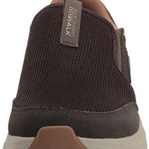 Skechers Men's Go Walk Outdoor-Athletic Slip-On Trail Hiking Shoes with Air Cooled Memory Foam Sneaker, Brown, 10 X-Wide