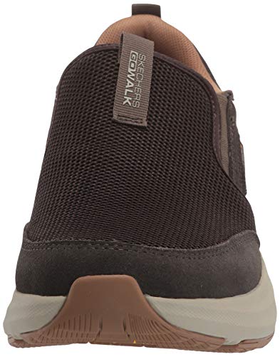 Skechers Men's Go Walk Outdoor-Athletic Slip-On Trail Hiking Shoes with Air Cooled Memory Foam Sneaker, Brown, 10 X-Wide