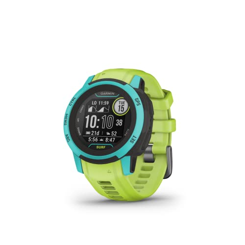 Garmin Instinct 2S, Surf-Edition, Smaller-Sized GPS Outdoor Watch, Surfing Features, Multi-GNSS Support, Tracback Routing, Waikiki