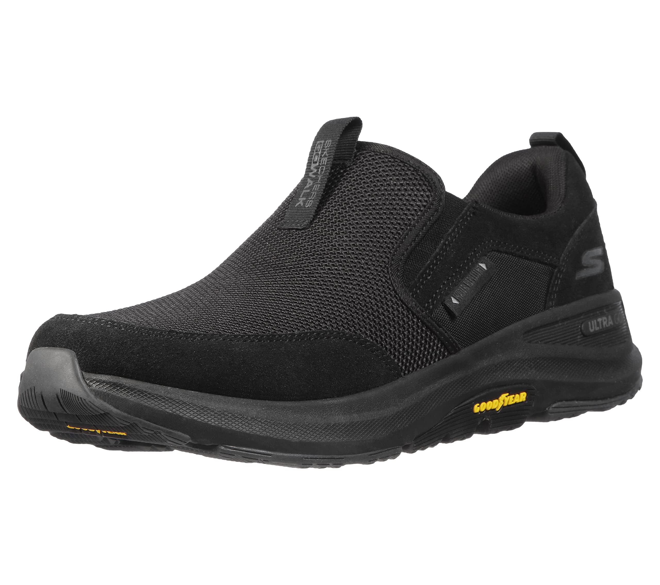 Skechers Men's Go Walk Outdoor-Athletic Slip-On Trail Hiking Shoes with Air Cooled Memory Foam Sneaker, Black, 13 X-Wide