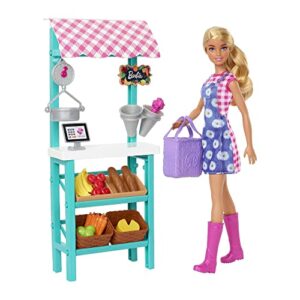 Barbie Careers Doll & Playset, Farmers Market Theme with Blonde Fashion Doll, Furniture & Accessories