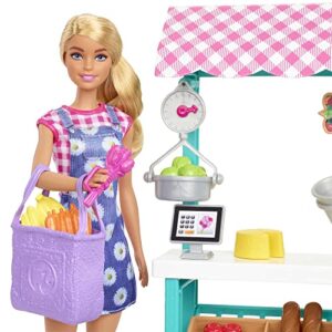 Barbie Careers Doll & Playset, Farmers Market Theme with Blonde Fashion Doll, Furniture & Accessories