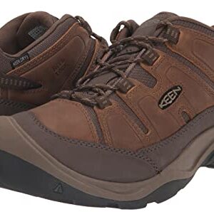 KEEN Men's Circadia Low Height Comfortable Waterproof Hiking Shoes, Shitake/Brindle, 14 Wide