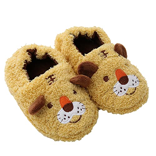 Enteer Baby Boys' Tiger Slipper Warm Plush Winter Rubber Home Slippers US 5-6