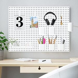 SKYFOOST 2 Pcs Pegboard, Metal Pegboard Wall Panels - Pegboard Wall Organizer System - Peg Boards for Walls, White Pegboard for Craft Room, Workbench, Kitchen, Office, Garage