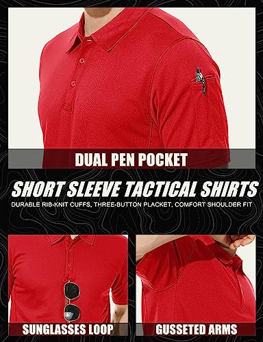 MAGCOMSEN Golf Polo Shirts for Men Short Sleeve Golf Shirts for Men Polo Shirts Work Shirts for Men T Shirts Fishing Shirts Casual Shirts Quick Dry Shirts Summer Shirts