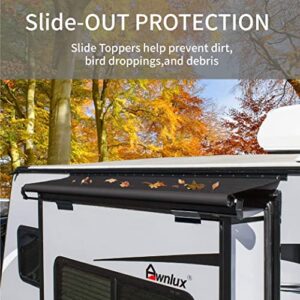 Awnlux Black Modular Slide Topper Awning Slide Out Protection for RVs, Travel Trailers, 5th Wheels, and Motorhomes -5'6" (5'1" Fabric)