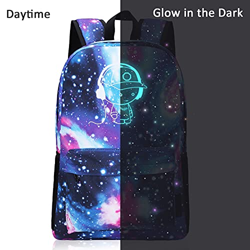 SAMIT Anime Luminous Backpack with Pencil Case for Teen Boys and Girls,College School Daypack Lightweight Laptop Bag