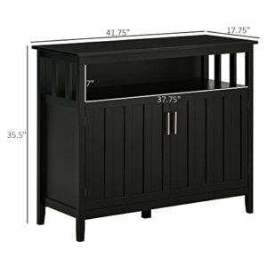 HOMCOM Sideboard Buffet Cabinet, Kitchen Cabinet, Coffee Bar Cabinet with 2 Doors and Adjustable Shelves for Entryway Living Room, Black