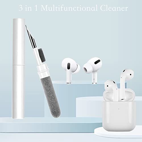 Cleaner Kit for Airpods Pro 1 2 3 & Headphones Earbuds and Case, Revolutionary Cleaning Pen for Bluetooth Earphones & Headphones Case Cleaning Tools with Soft Brush (White)