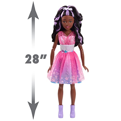 BARBIE 28-Inch Best Fashion Friend Star Power Doll and Accessories, Dark Brown Hair, Kids Toys for Ages 3 Up by Just Play