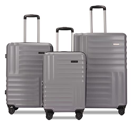 GinzaTravel Luggage Sets 3-Piece Expandable Suitcases with 4 Wheels PC+ABS Durable Hardside Luggage sets TSA lock(Gray, 3-Piece Set(20"/24"/28"))