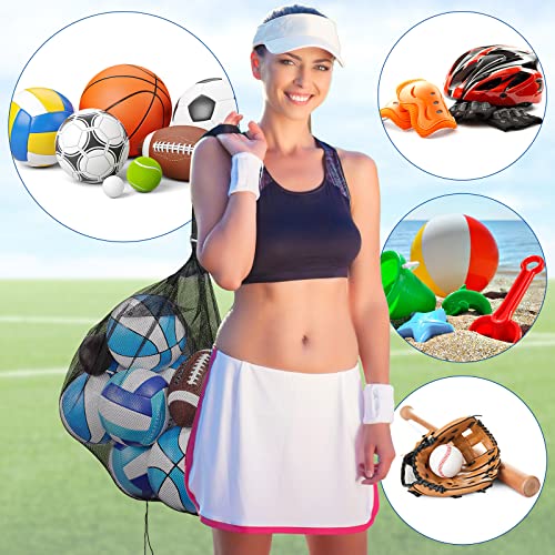 Shappy 4 Pack Extra Large Sports Ball Bag Mesh Soccer Basketball Bags Large Mesh Bag with Adjustable Shoulder Strap Ball Bags for Football Volleyball Gym Sports Equipment, 30 x 40 Inches