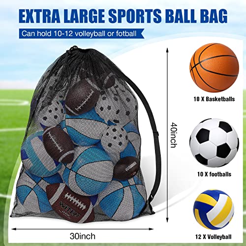 Shappy 4 Pack Extra Large Sports Ball Bag Mesh Soccer Basketball Bags Large Mesh Bag with Adjustable Shoulder Strap Ball Bags for Football Volleyball Gym Sports Equipment, 30 x 40 Inches