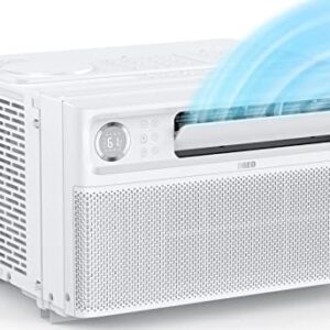 Dreo Window Air Conditioner, 8000 BTU U-Shaped Inverter AC Unit, Cools Up to 350 sq ft, 42db Ultra Quiet, Easy Installation with Open Window Flexibility, 35% Energy Savings, Remote Control