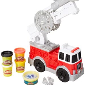 Play-Doh Wheels Fire Truck Toy Vehicle Set, 5 Cans, Preschool Toys for 3 Year Old Boys & Girls & Up, Imagination Toys