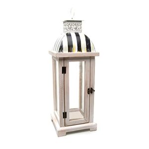 mackenzie-childs courtly stripe lantern, rustic decorative lantern for home decor