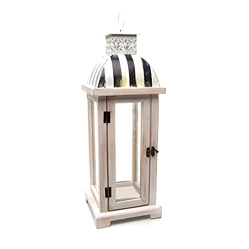 MacKenzie-Childs Courtly Stripe Lantern, Rustic Decorative Lantern for Home Decor