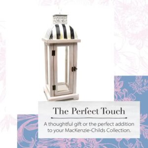 MacKenzie-Childs Courtly Stripe Lantern, Rustic Decorative Lantern for Home Decor