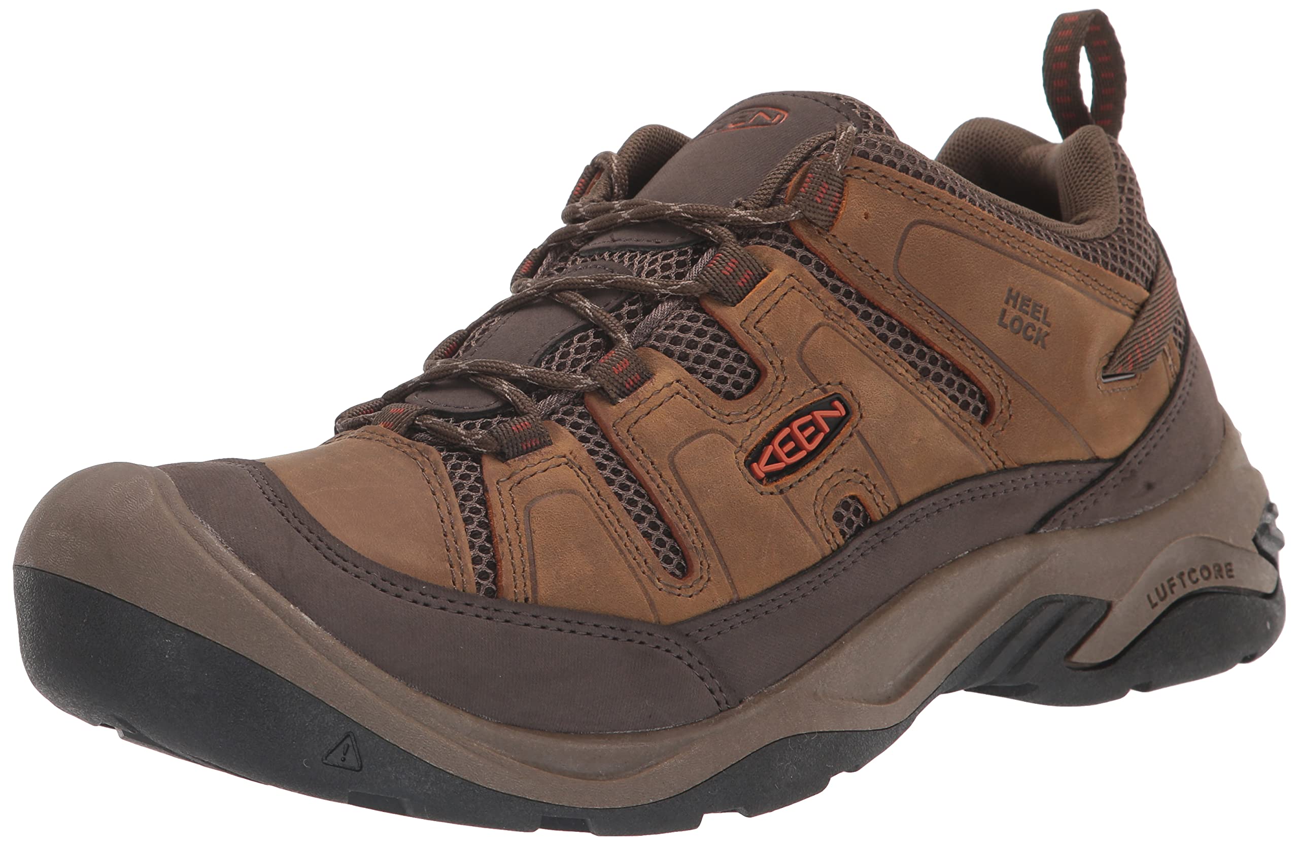 KEEN Men's Circadia Vent Low Height Breathable Hiking Shoes, Bison/Potters Clay, 10.5